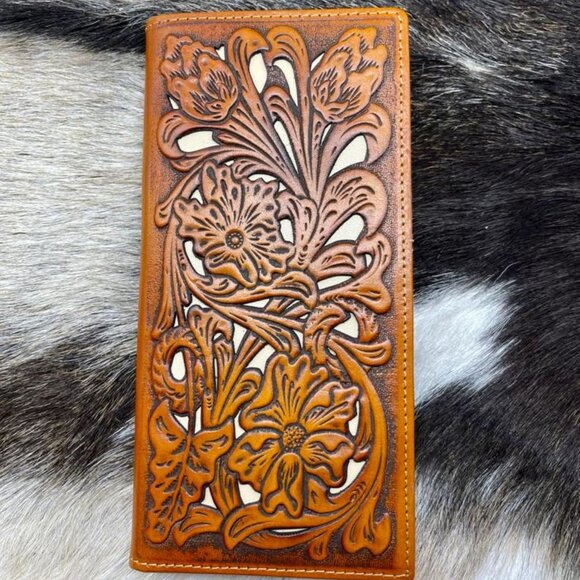 Bags | Western Cowboy Wallet Genuine Leather Bifold Long Wallet For Men ...